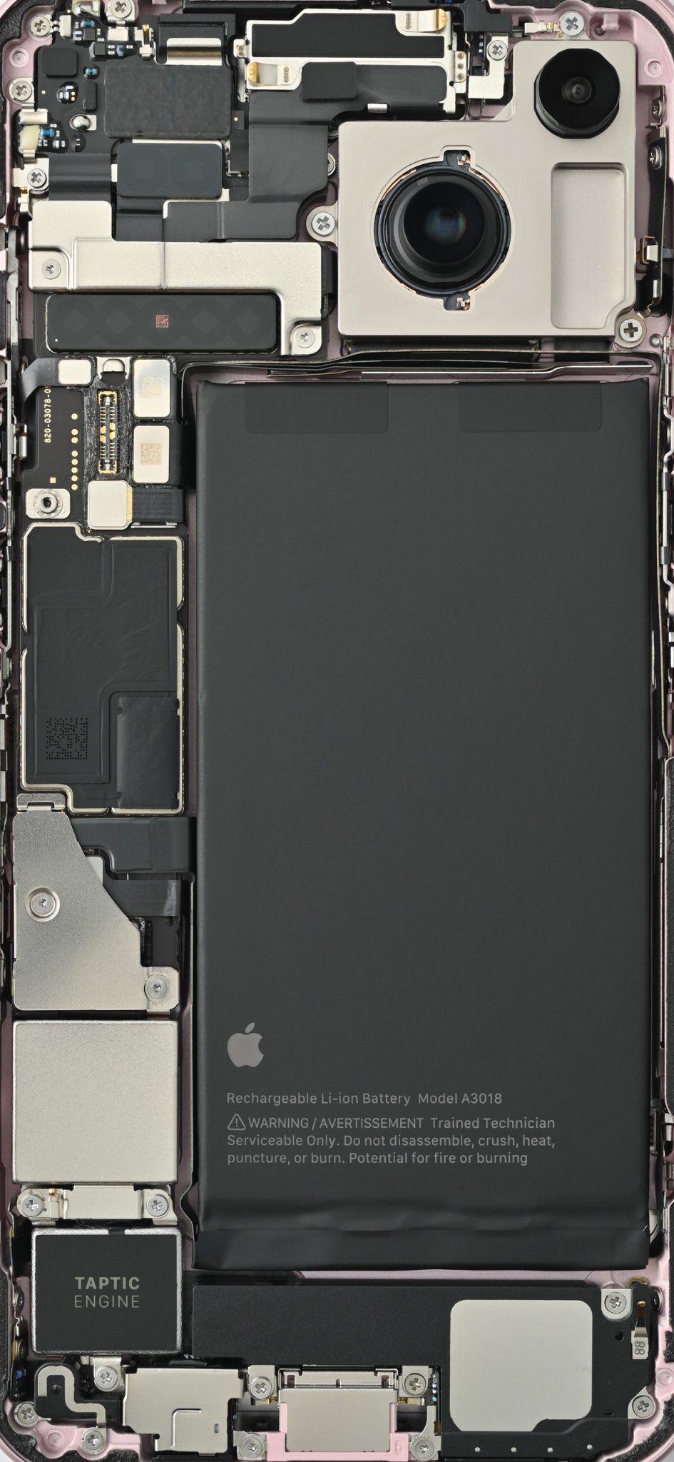 Vue éclatée des iPhone 15 - iFixit